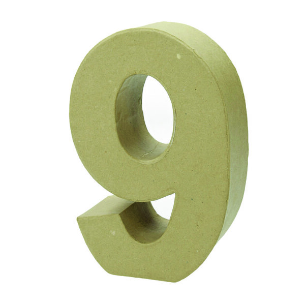 Zahl 9 PappArt H 17,5 x B 11 x T 5,5 cm Nummer